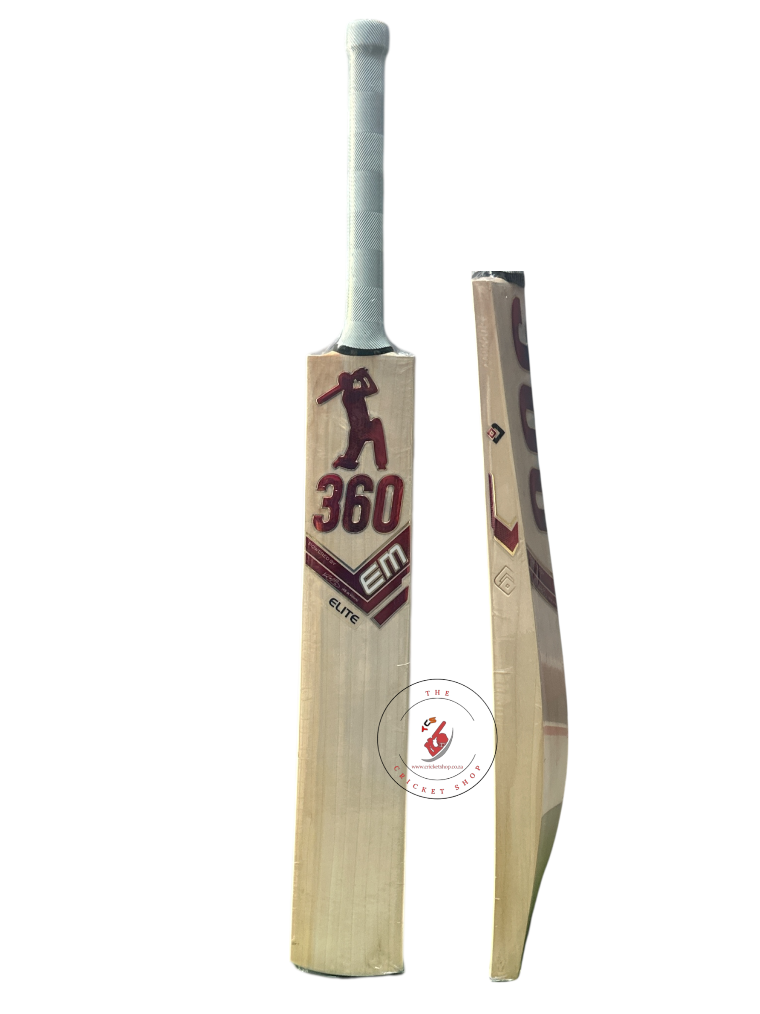 360 EM ELITE Red- Cricket Bat – THE CRICKET SHOP